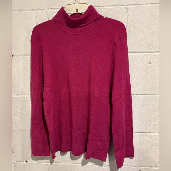 Chadwicks | Sweaters | Womens Plus Size Pink Ribbed Turtleneck Sweater ...